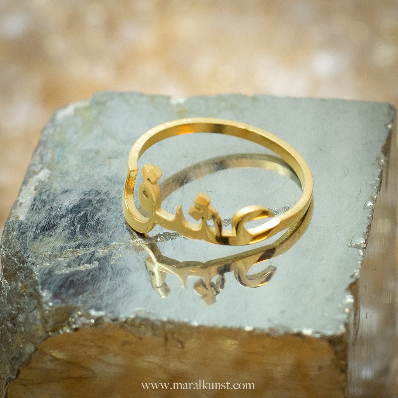 Maralkunst عشق calligraphy design Eshgh (Love) Persian Ring Laser Cutt ...