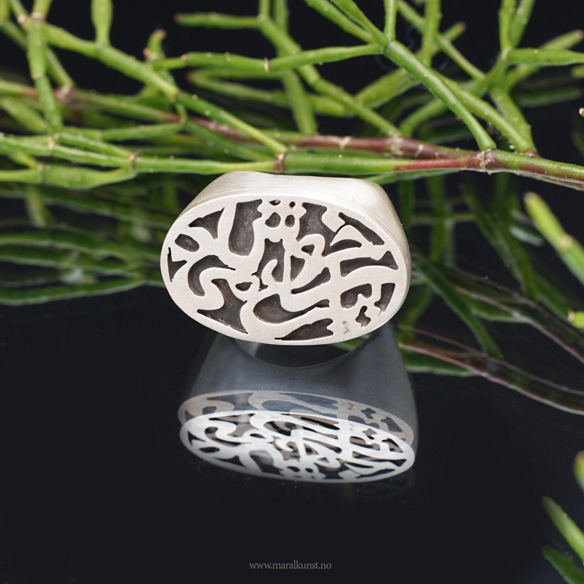 Iranian Persian Calligraphy custom made 925 Silver Ring – Maral Kunst